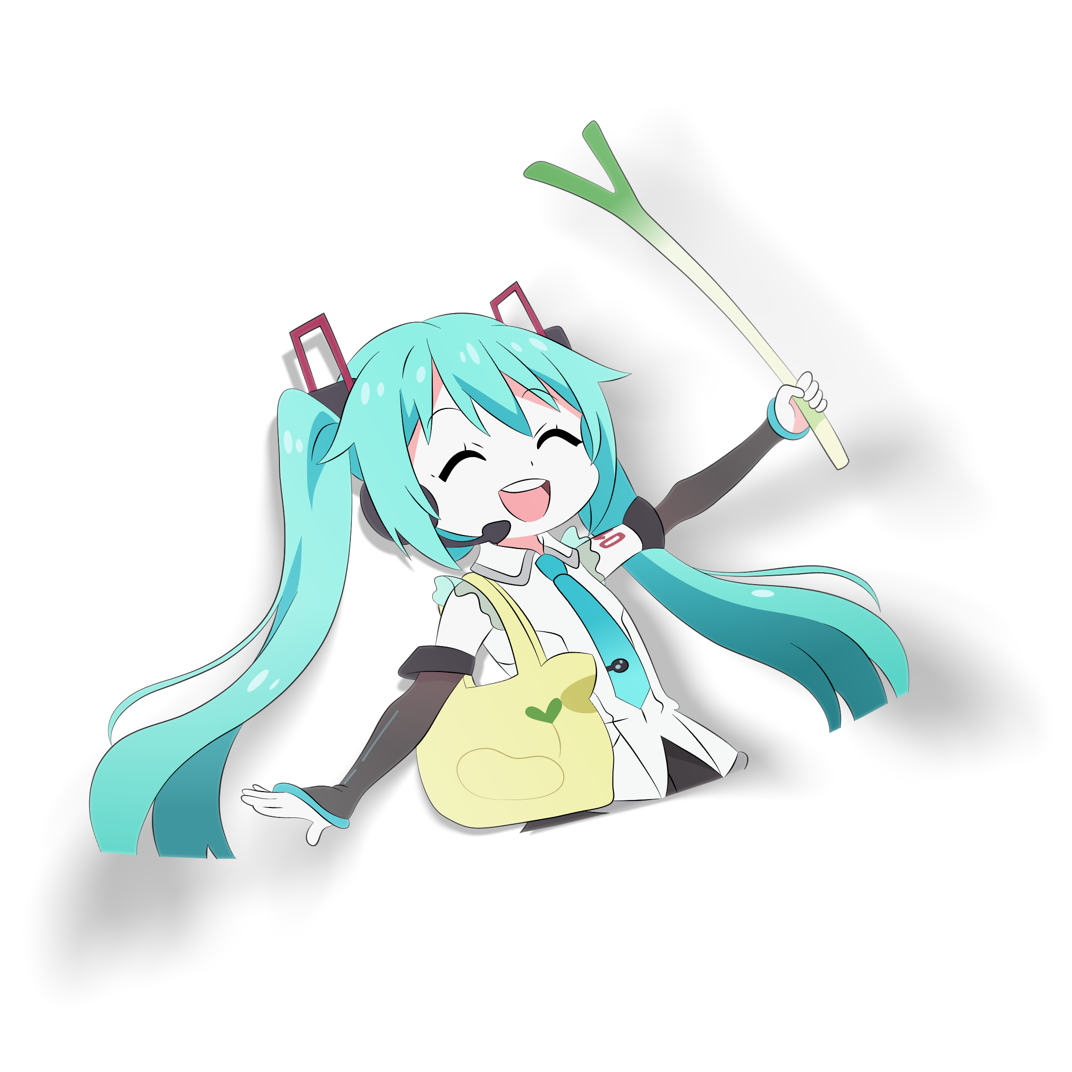 Hatsune Miku Leek 2 Sticker – Neon Elements