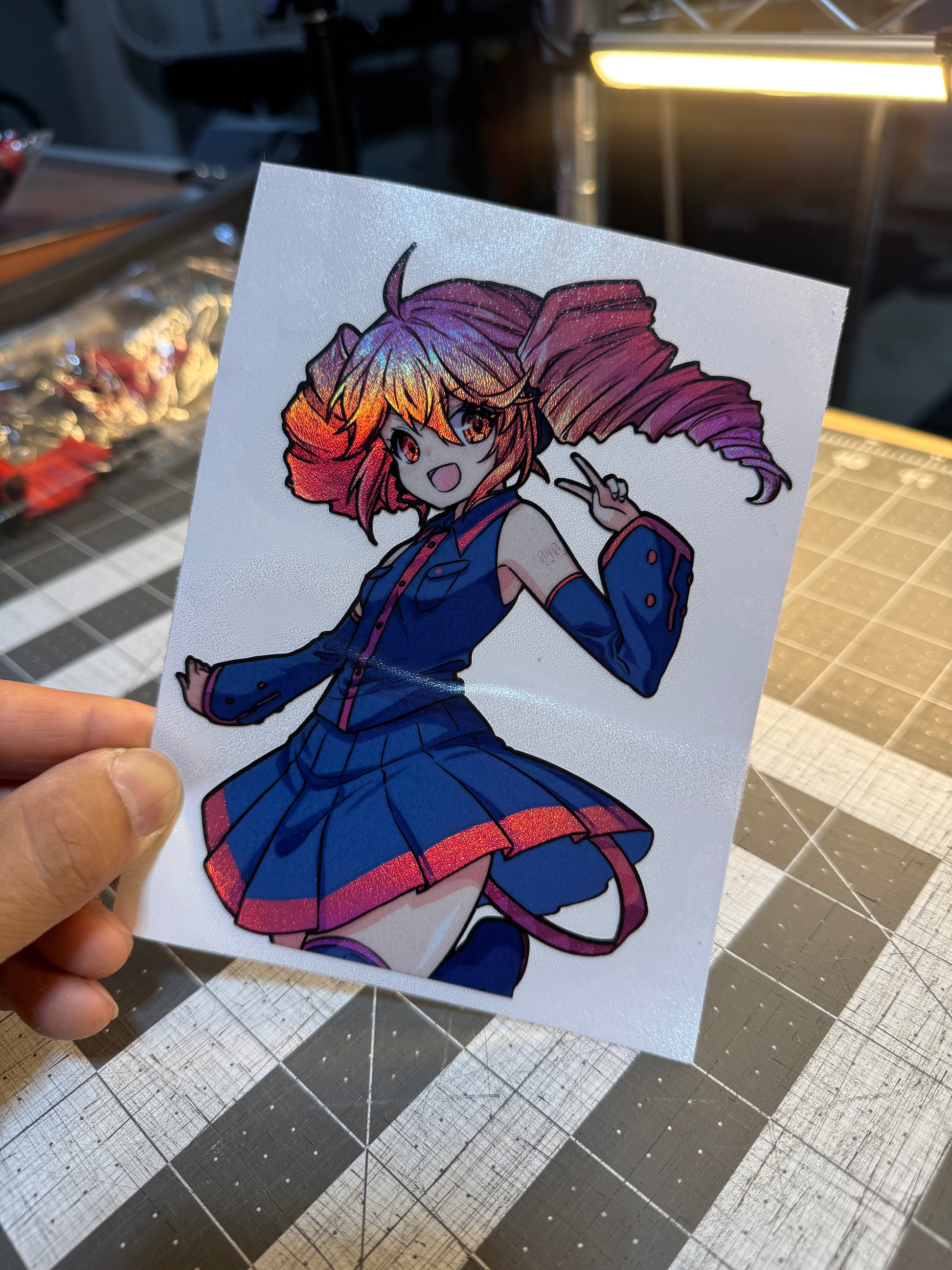 Kasane Teto Holographic Sticker – Neon Elements