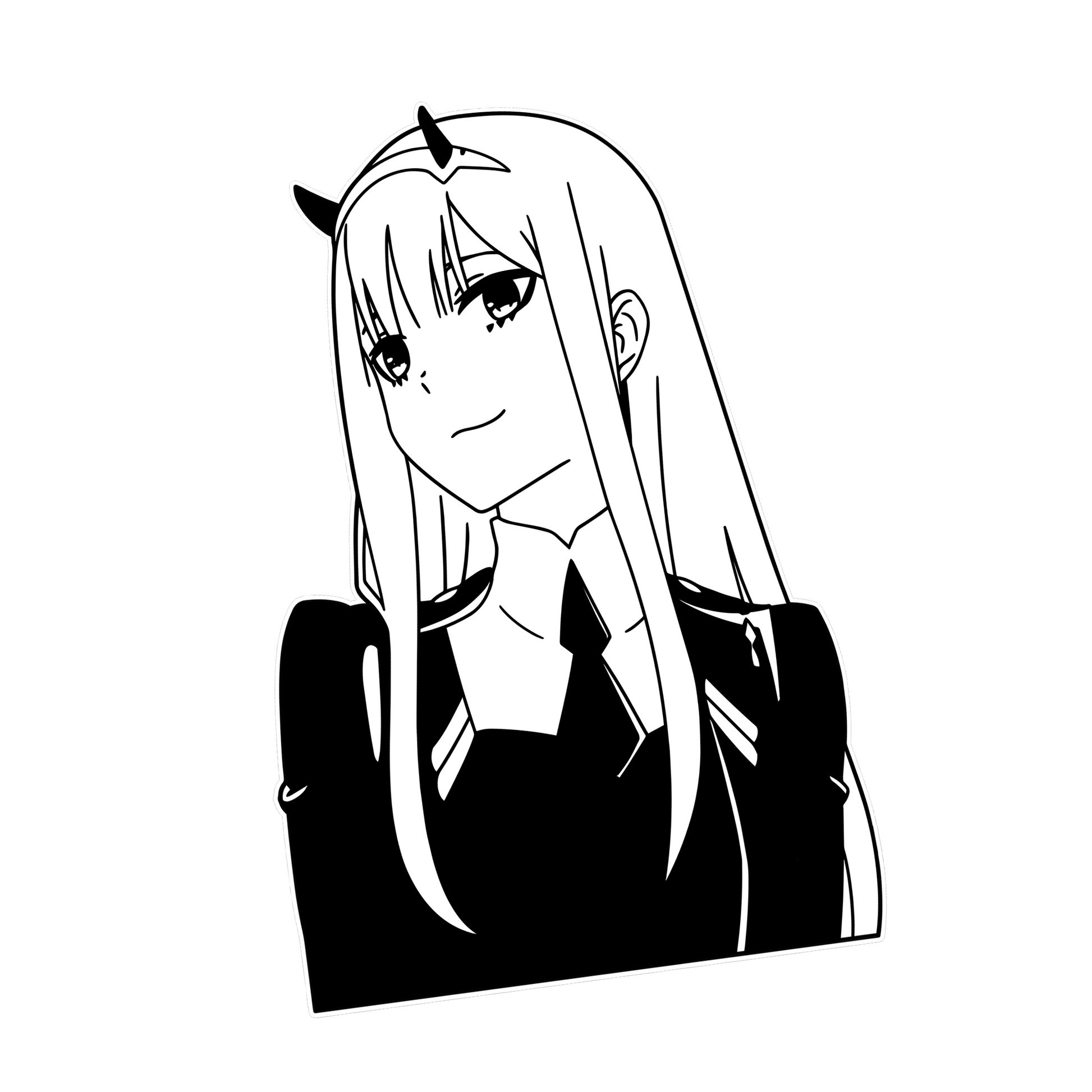 Zero Two Smirk Vinyl Decal – Neon Elements