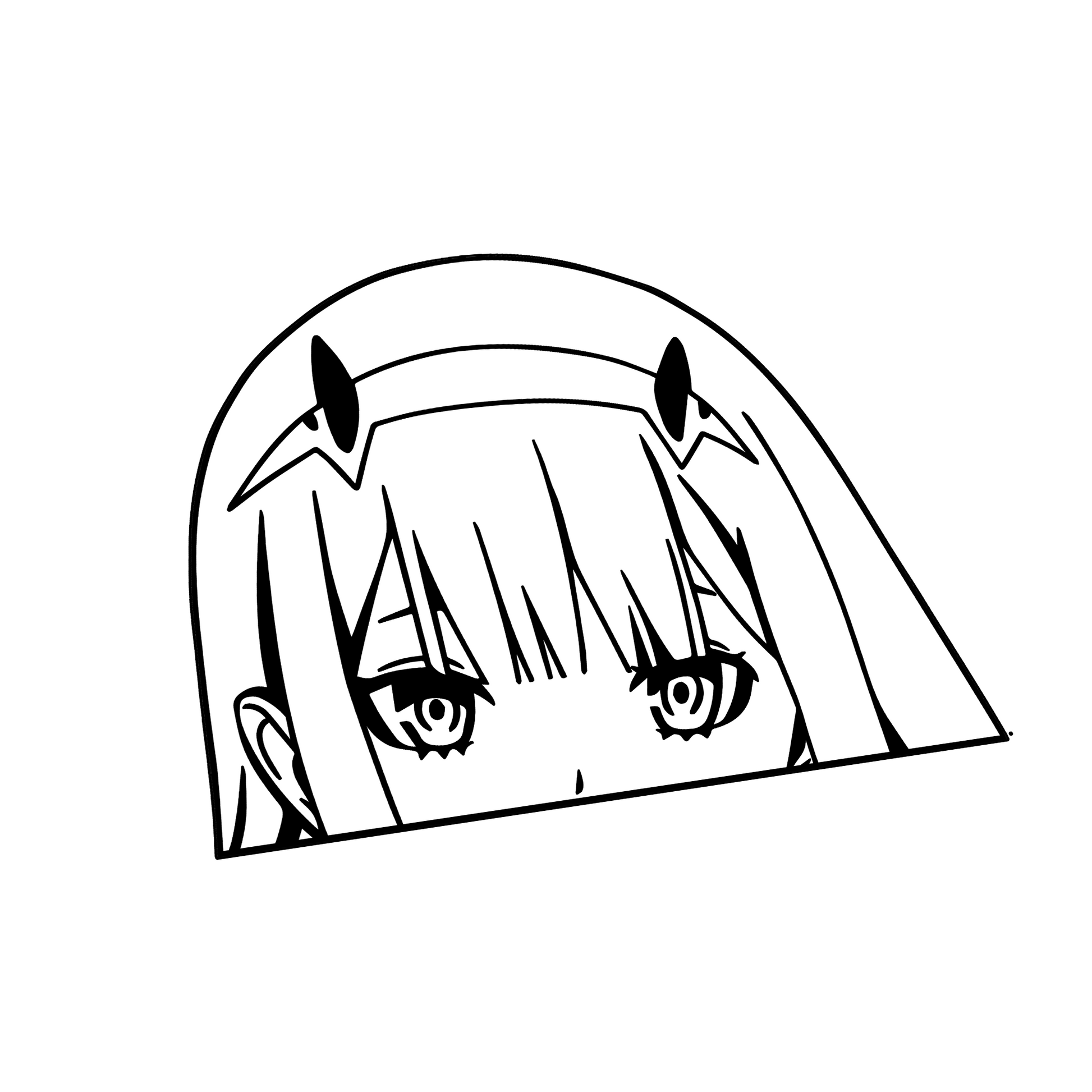 Zero Two Peeker Vinyl Decal – Neon Elements